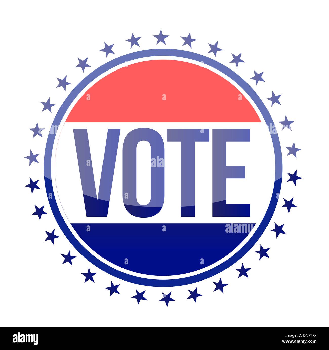 red white and blue vote seal illustration design Stock Photo - Alamy