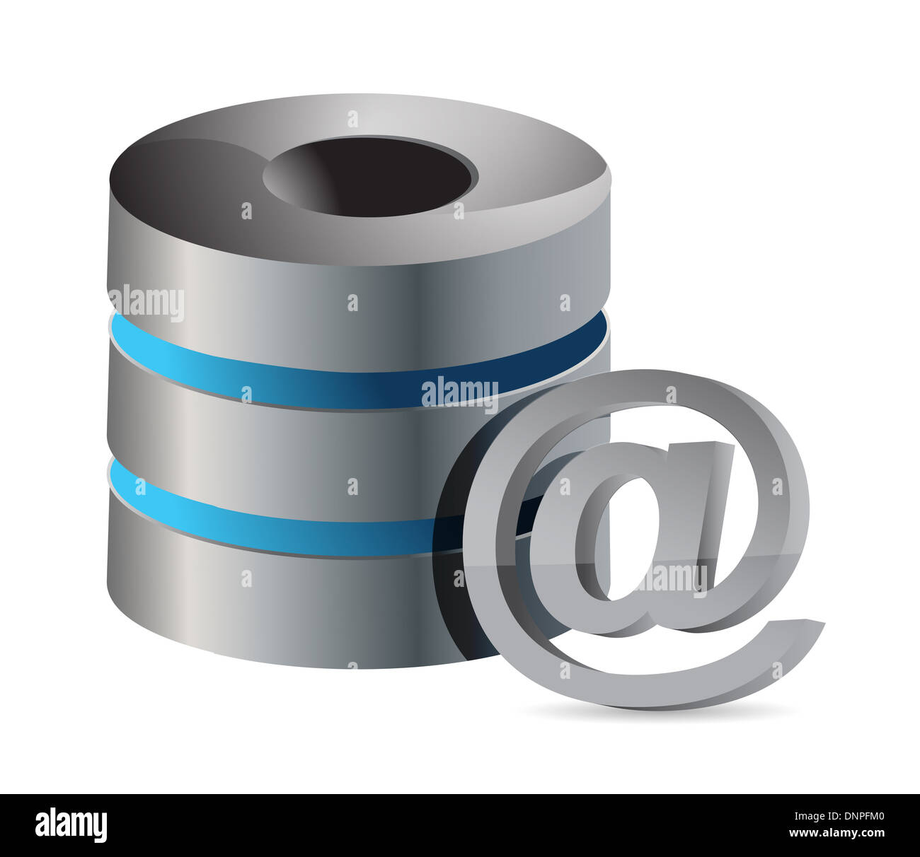 database with mail symbol illustration design on white background Stock ...