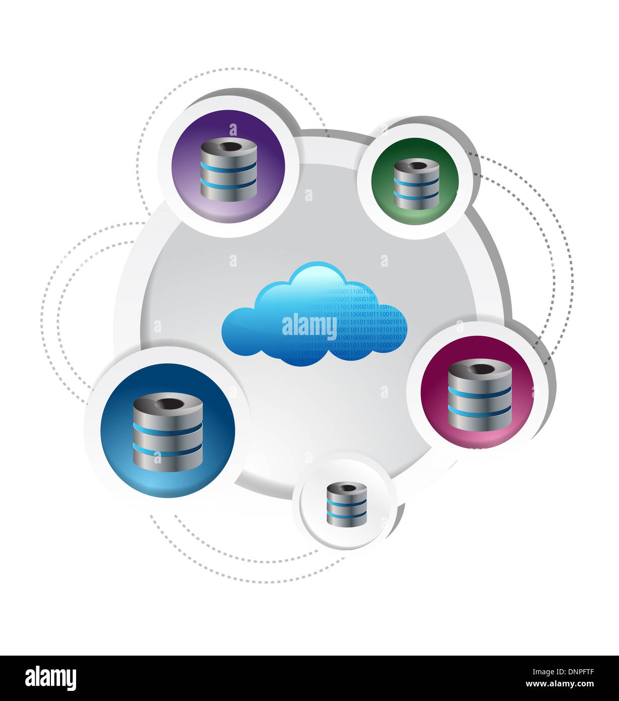 cloud server diagram concept illustration design over a white ...