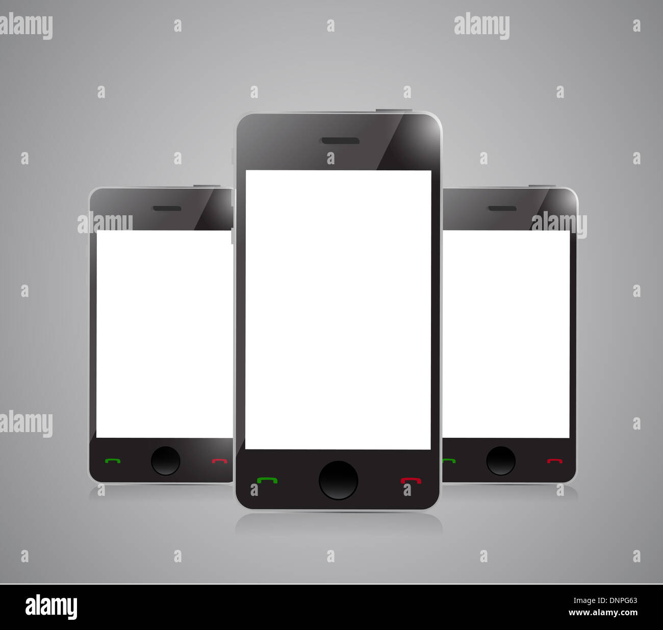 Smart phone with blank screen isolated on grey background Stock Photo ...
