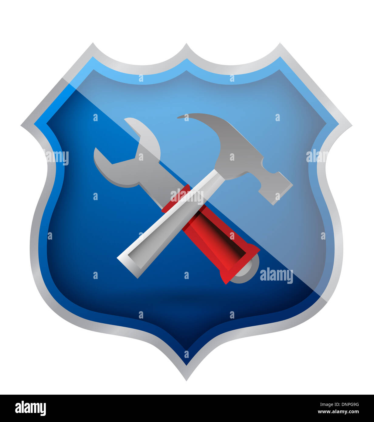 shield hammer and Wrench Icon illustration design over white Stock ...