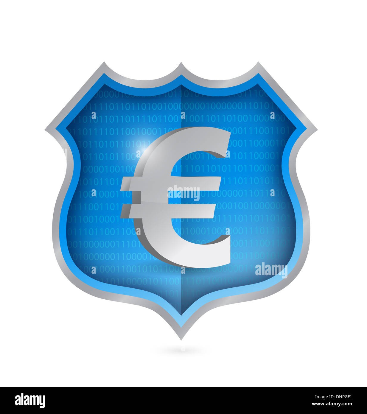 euro security shield illustration design over white Stock Photo - Alamy