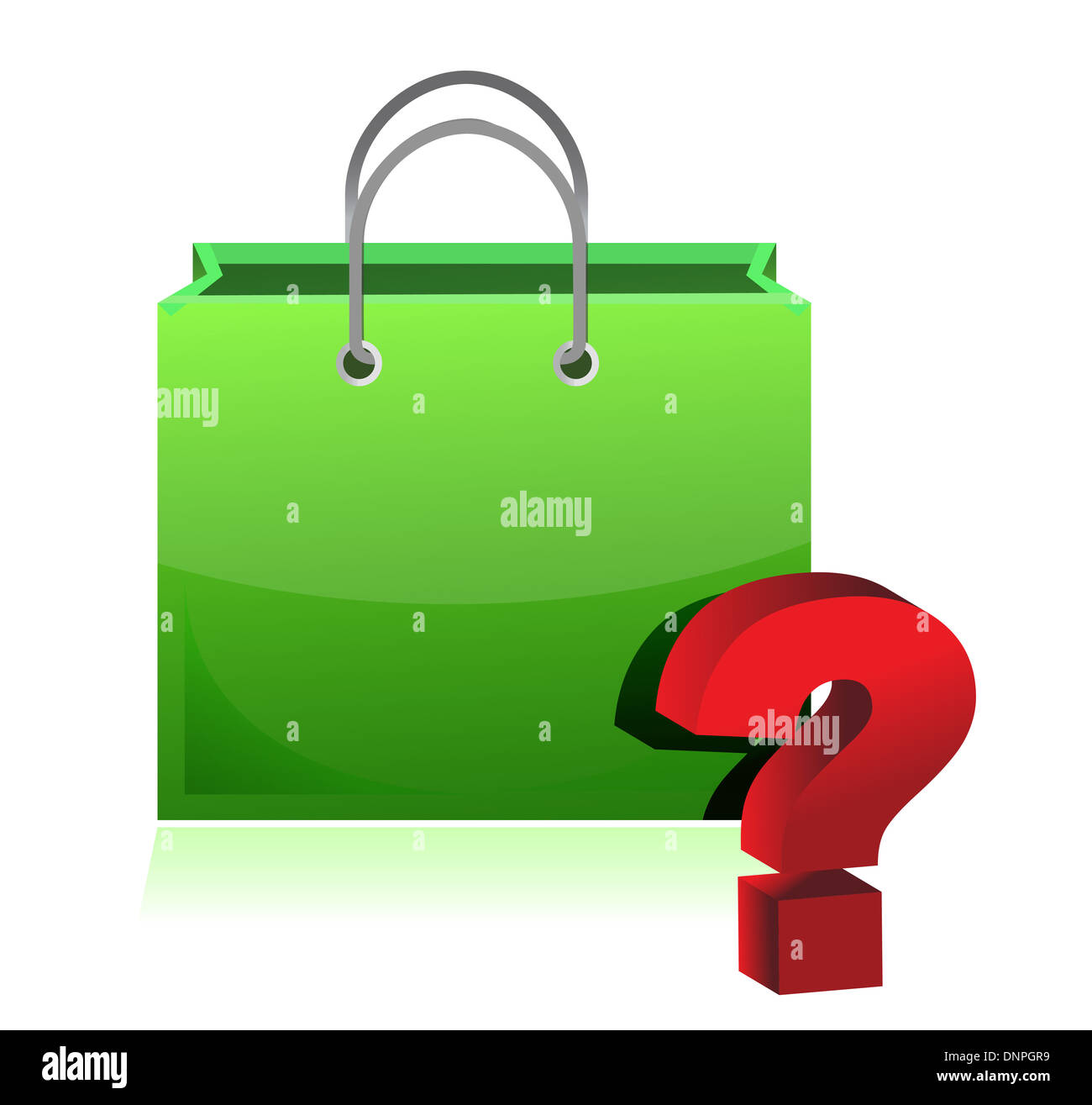 shopping bag and question mark illustration design over white Stock ...