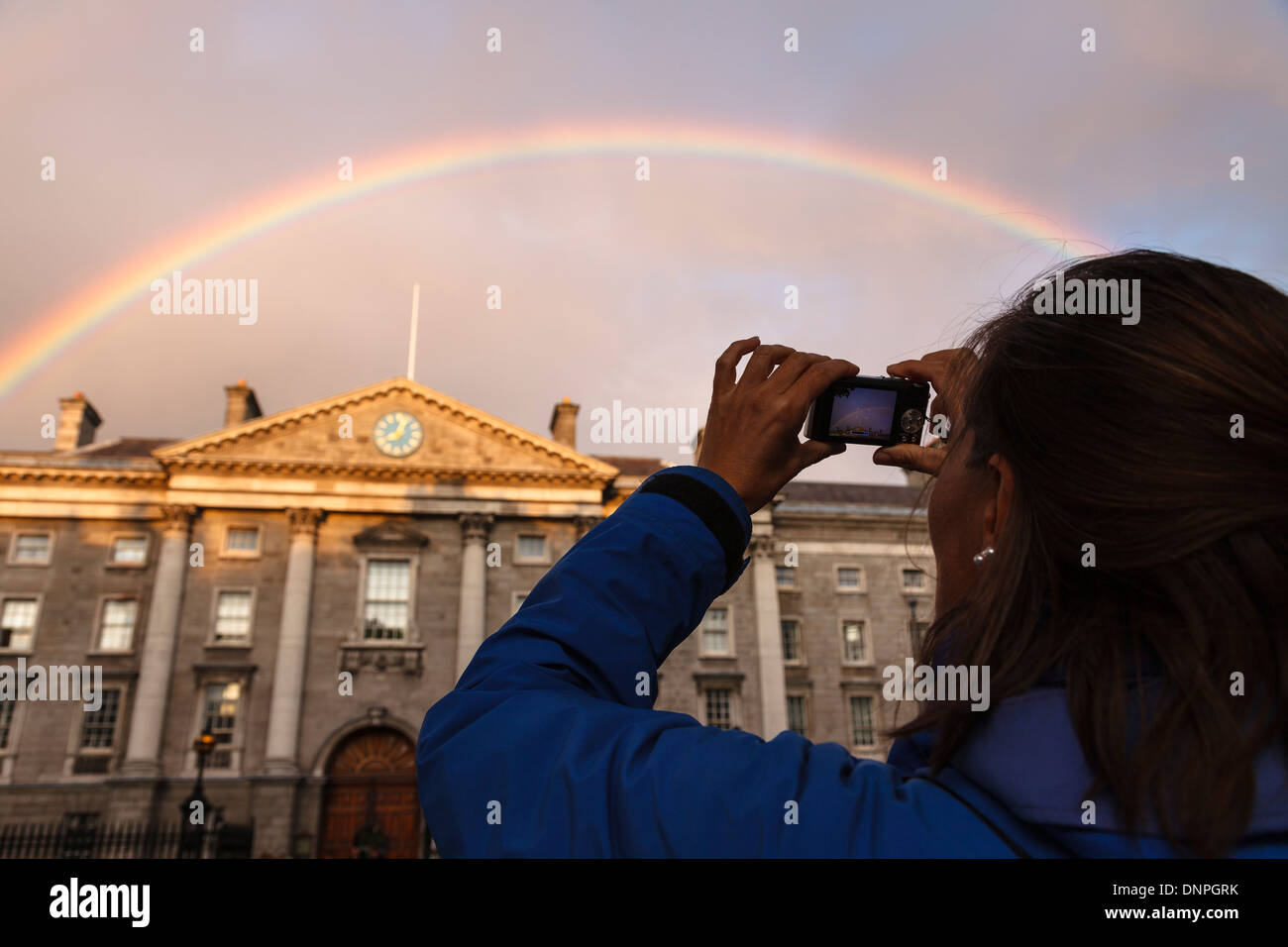 Rainbow and Trinity College, Dublin, Ireland, Europe Stock Photo - Alamy