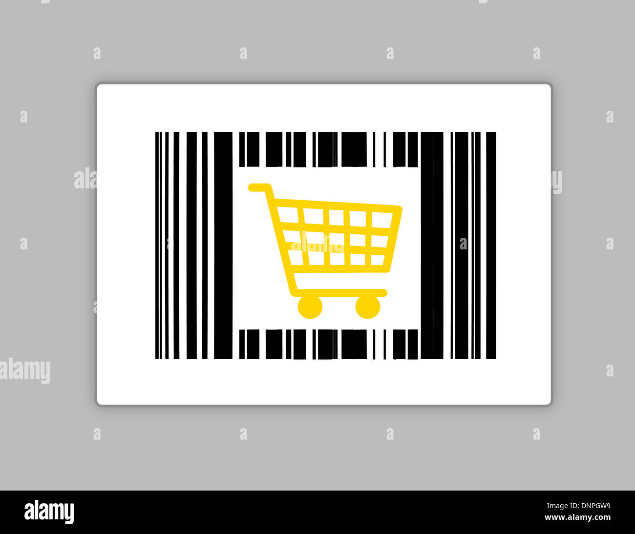 bar code with shopping cart illustration design over grey Stock Photo ...