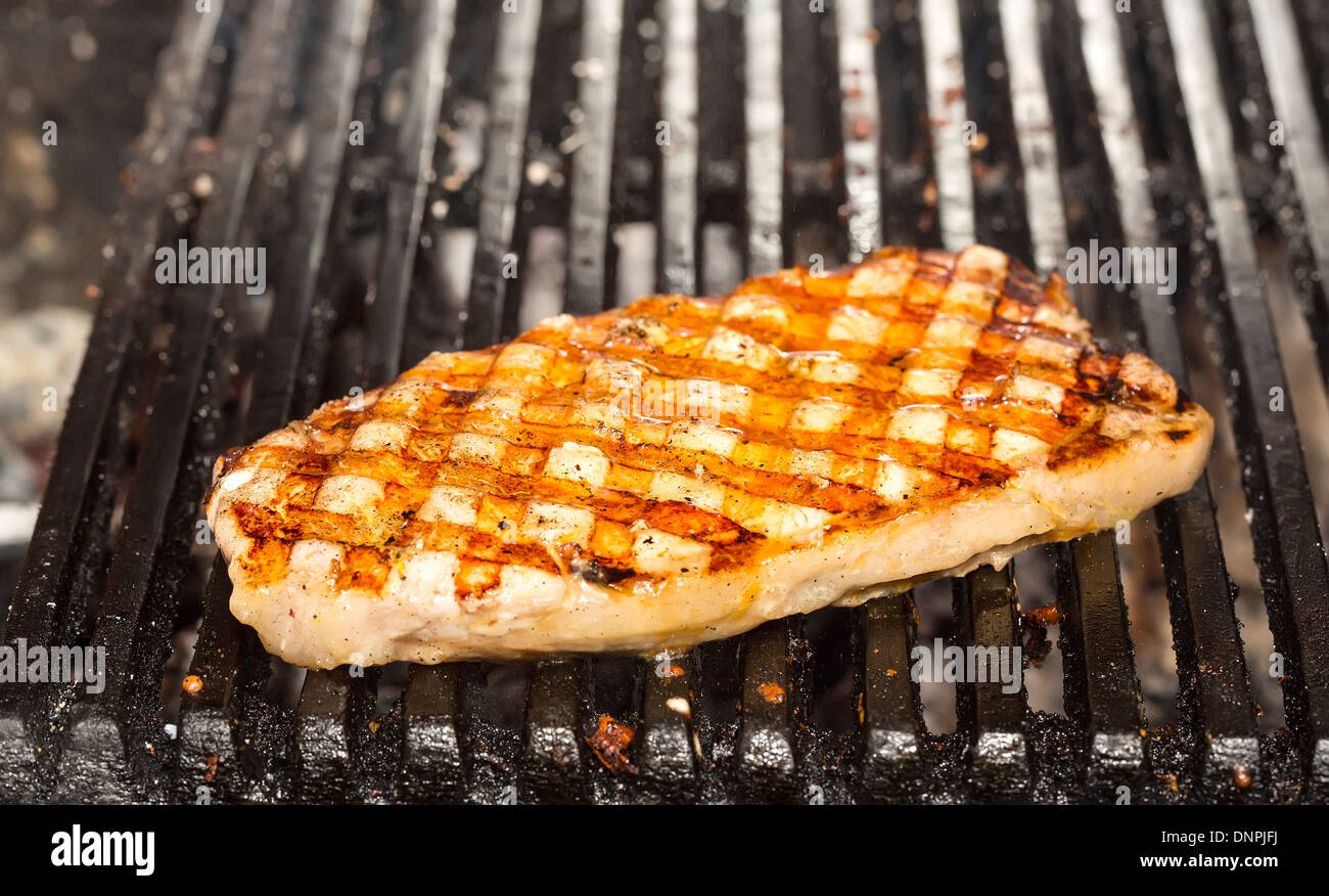 cooking catfish meat on the grill Stock Photo - Alamy