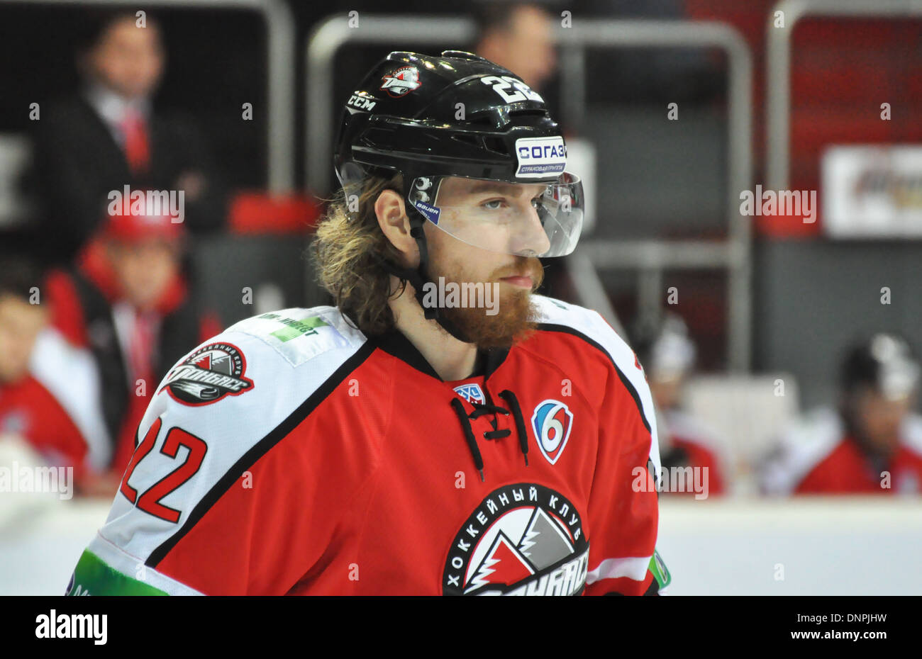 Lukas Kaspar during the match between HC Donbass and HC Bars, KHL 2013 ...