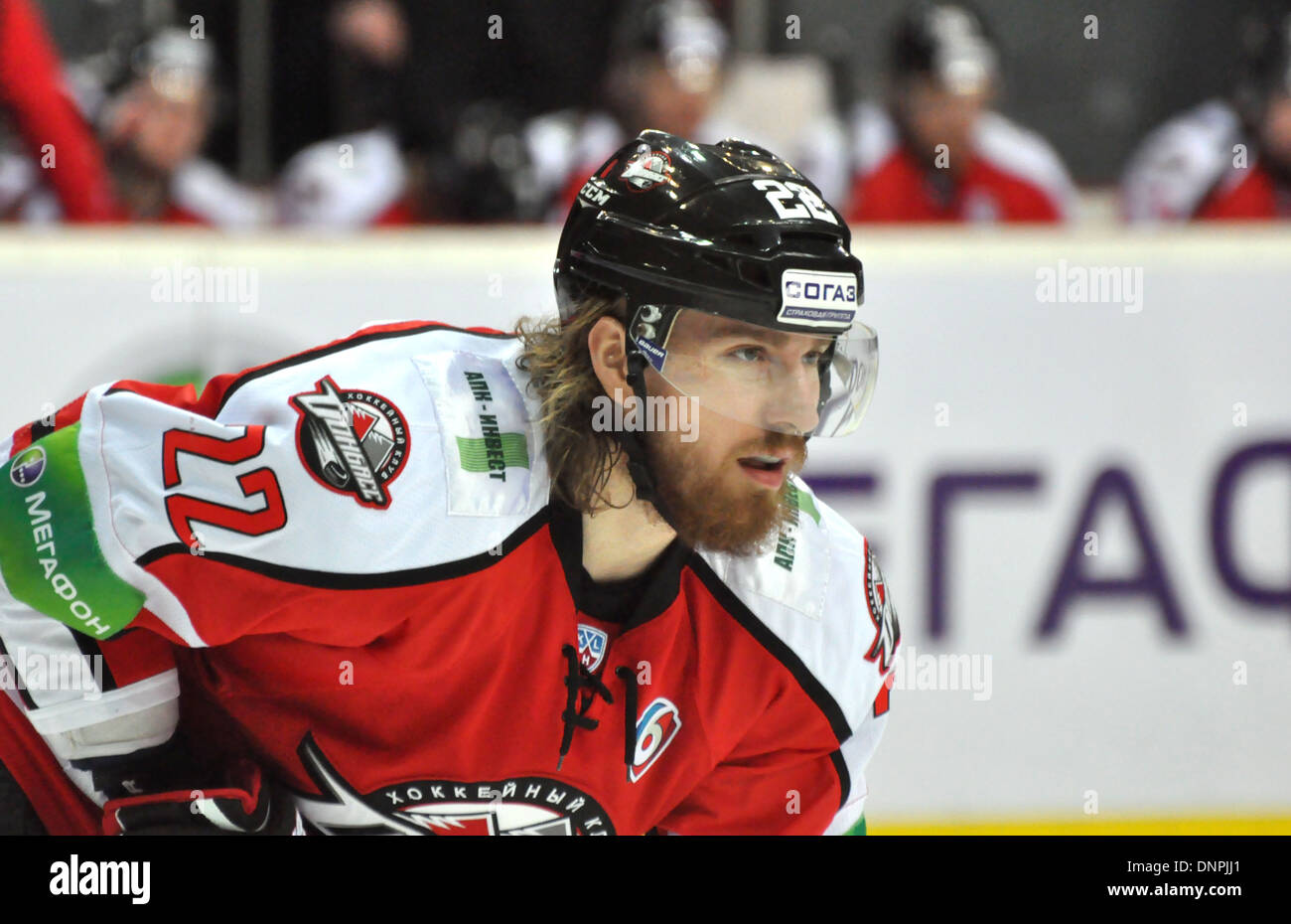 Lukas Kaspar during the match between HC Donbass and HC Bars, KHL 2013 ...