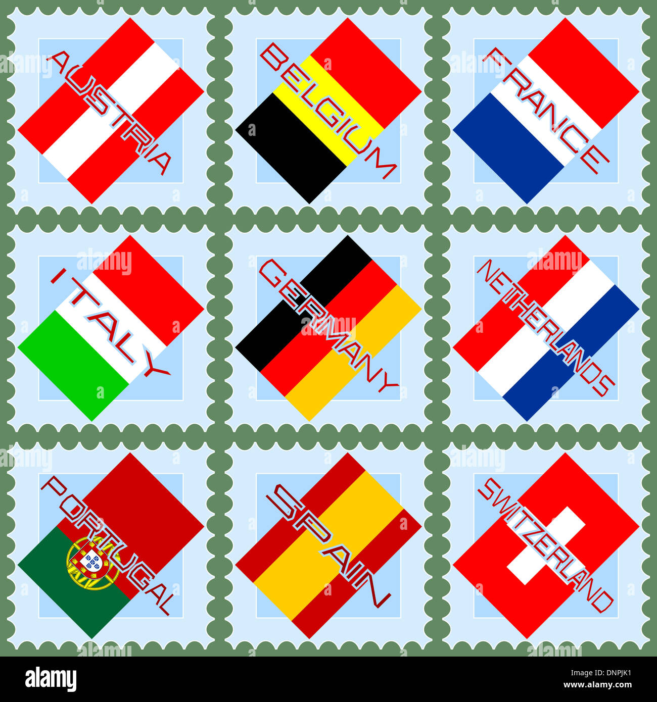 Country flags of stamps hi-res stock photography and images - Alamy