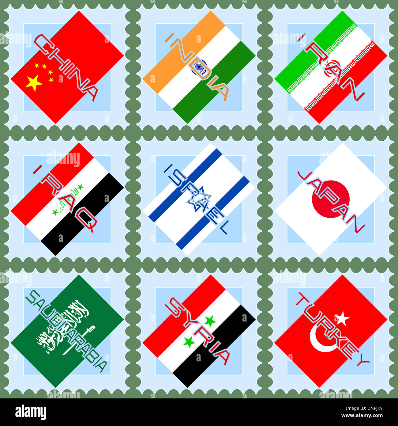 Flags of the countries of Asia Stock Photo - Alamy