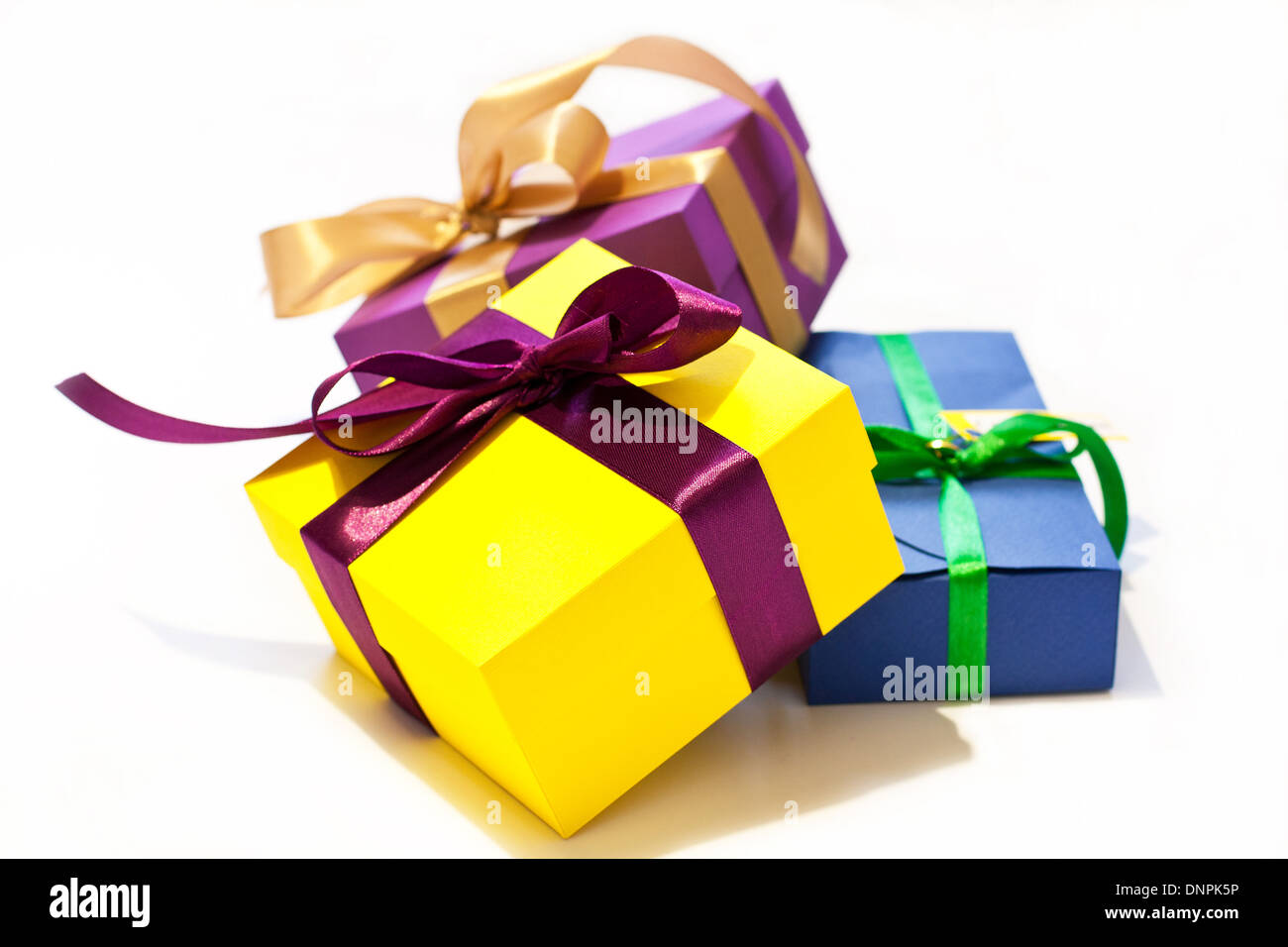 gift boxes on white background Stock Photo - Alamy