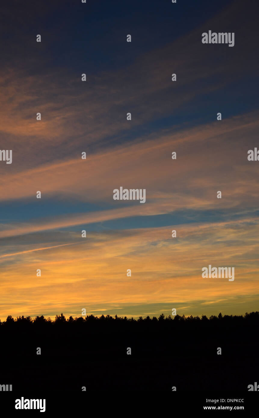 sunset red clouds blue sky Stock Photo - Alamy
