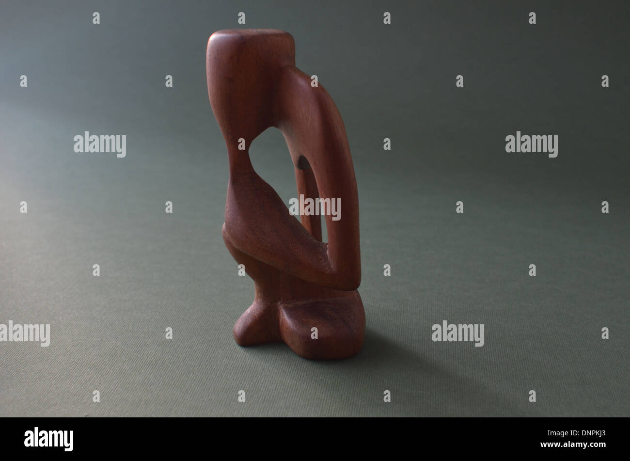 thinking man ,wood ,Sculpture Stock Photo - Alamy