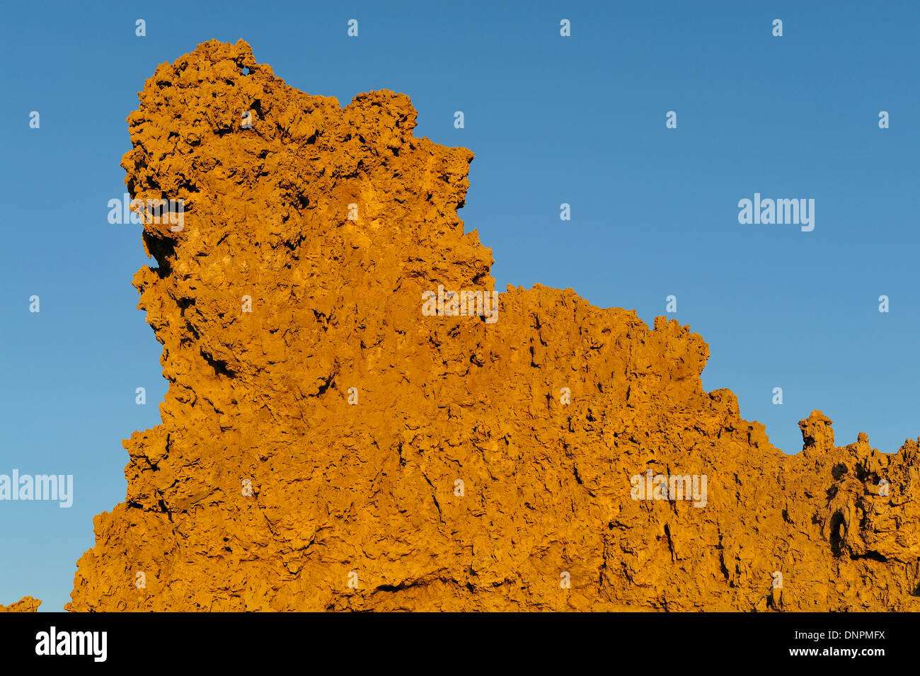 Limestone chimneys in Lake Abbe in Djibouti, horn of Africa Stock Photo ...