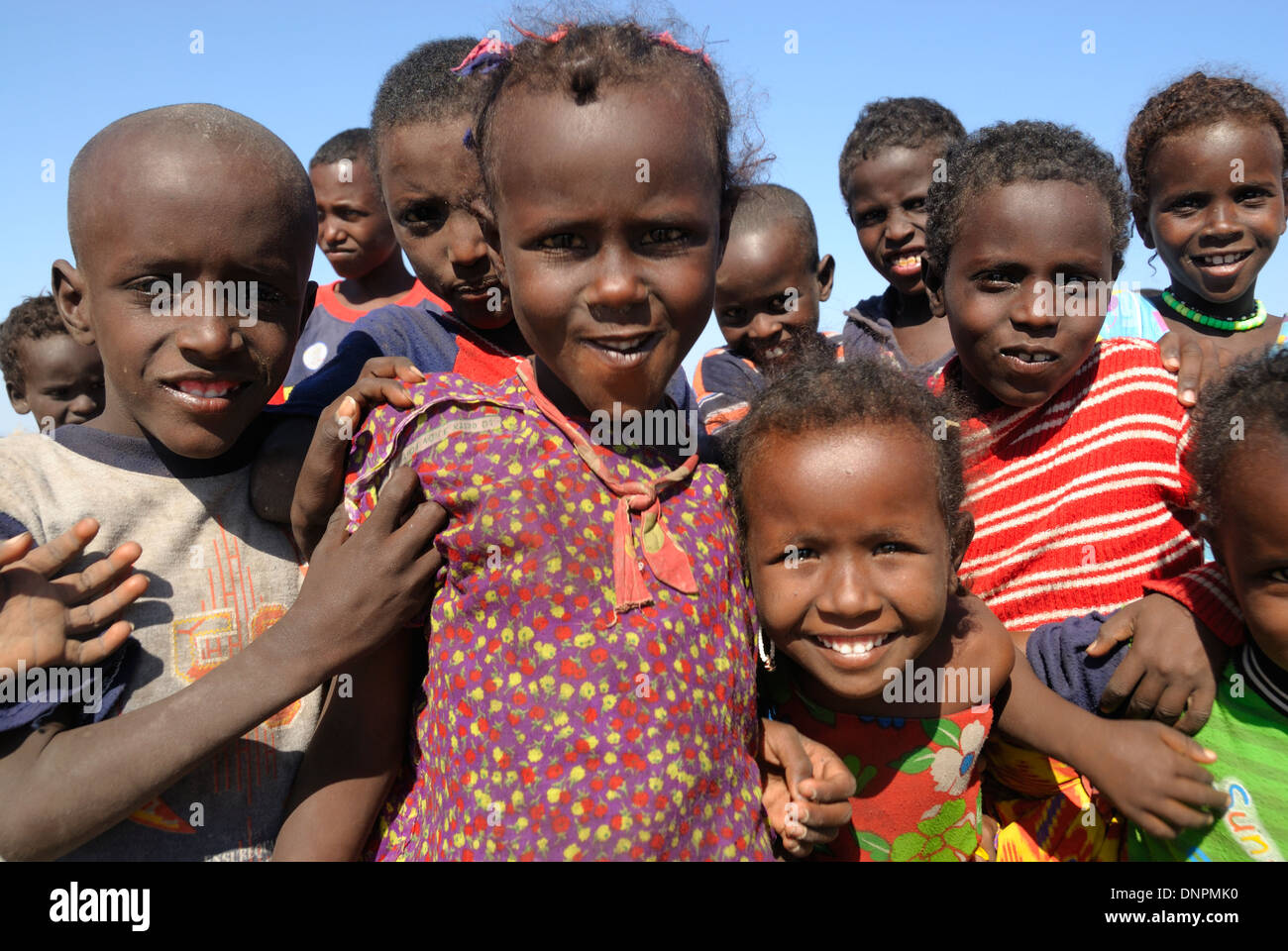 Afar teenagers living a village in the south of Djibouti, Horn of ...