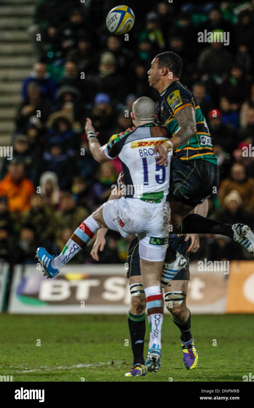 Northampton, UK. 03rd Jan, 2014. Courtney LAWES of Northampton Saints ...