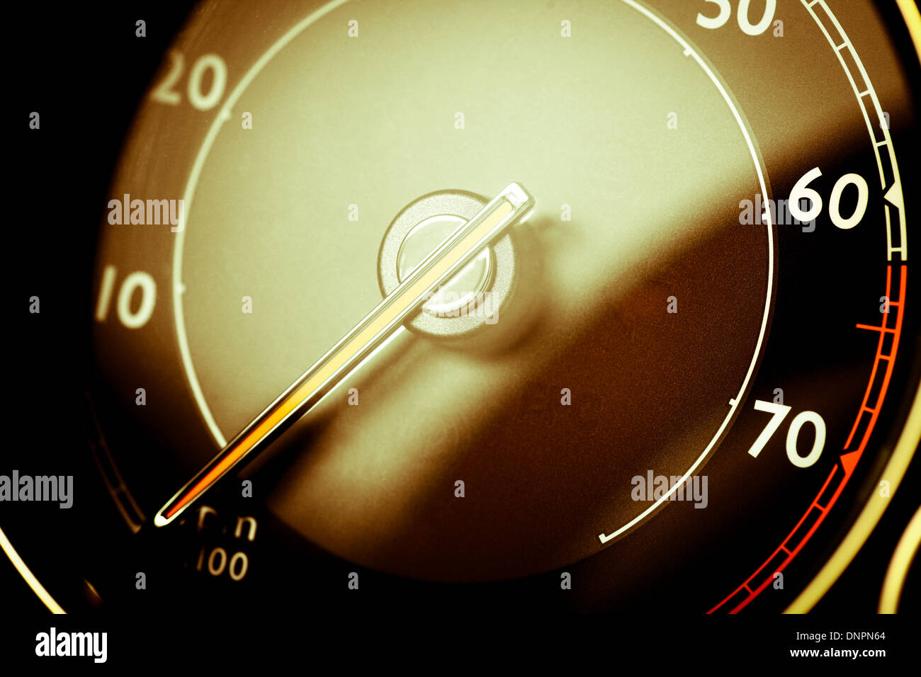 Detail of a tachometer in a car Stock Photo - Alamy