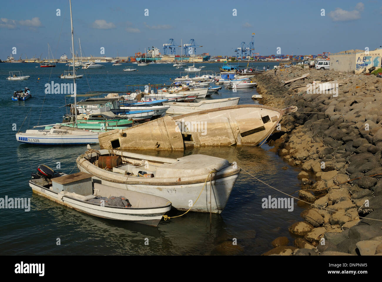 Fishing harbour of Djibouti city, Djibouti, Horn of Africa Stock Photo ...