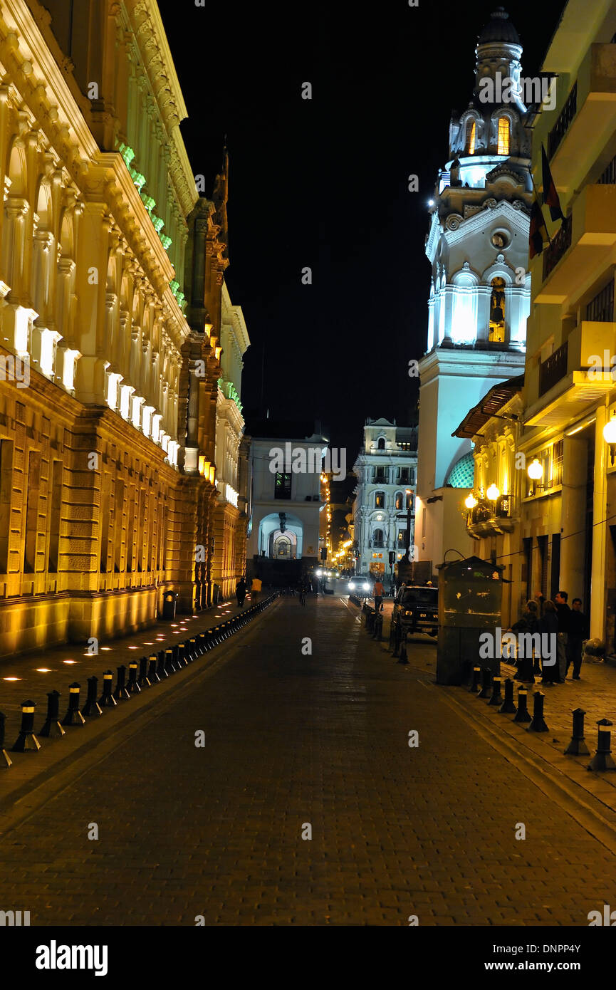 Cathedral of Quito city at night, capital of Ecuador Stock Photo - Alamy