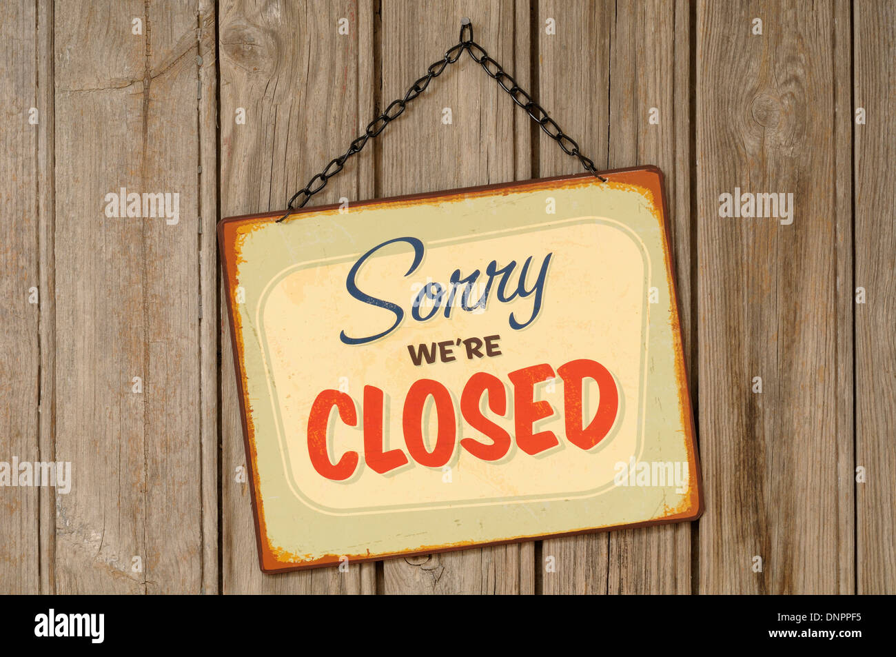 Closed Sign Hanging on Wall Stock Photo - Alamy