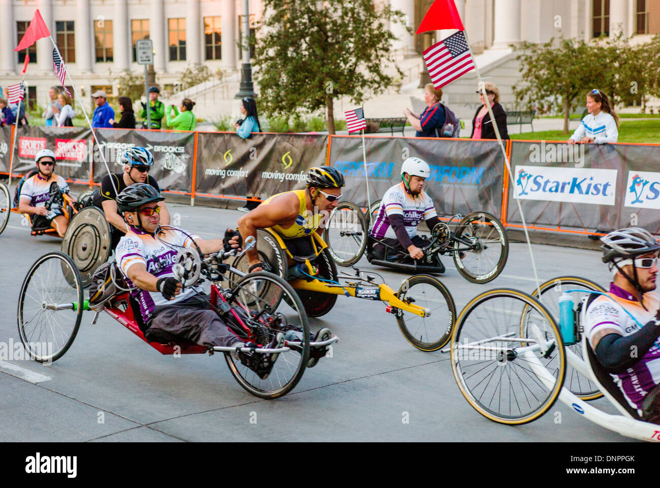 Handicap cyclists tour the course before the Sports Authority Rock'n ...