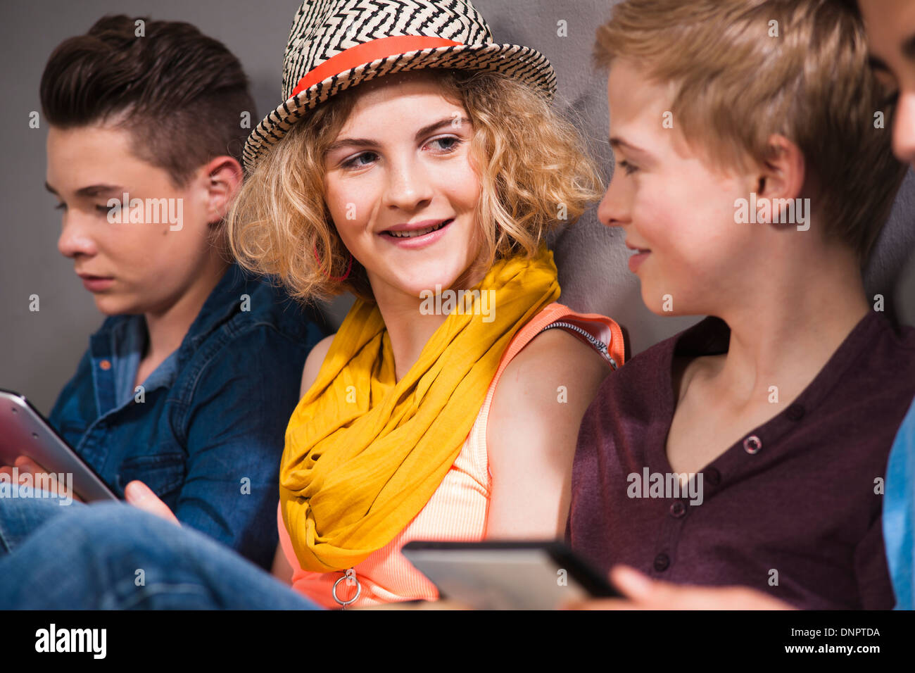 Preteen boy girl tablet computer hi-res stock photography and images ...