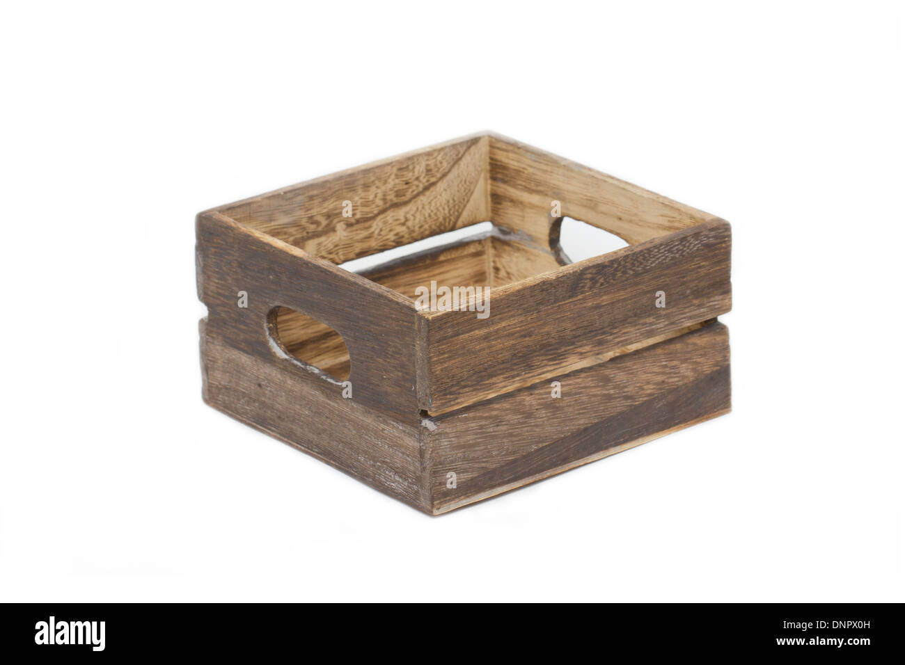 Empty wooden crate isolated on white background Stock Photo - Alamy