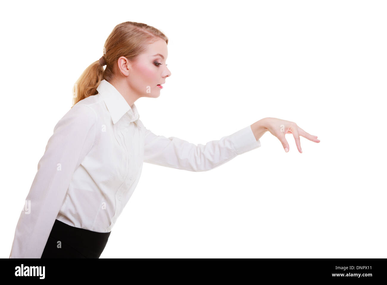 Human Resources concept business woman choosing picking up make a ...
