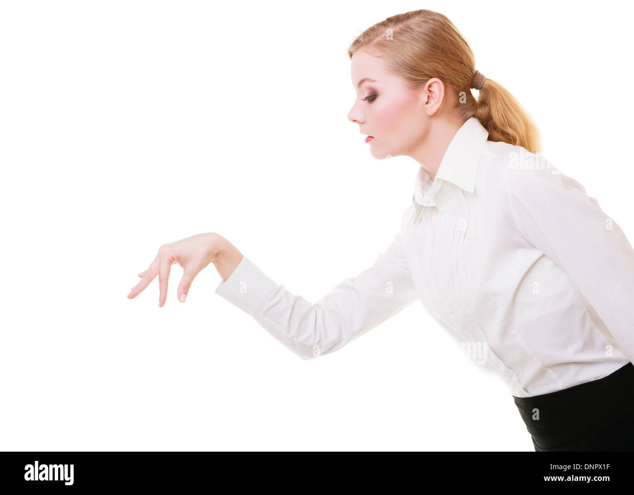 Human Resources concept business woman choosing picking up make a ...