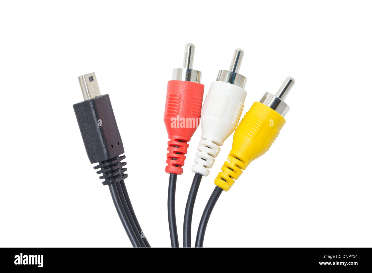 AV cable isolated on white background Stock Photo - Alamy