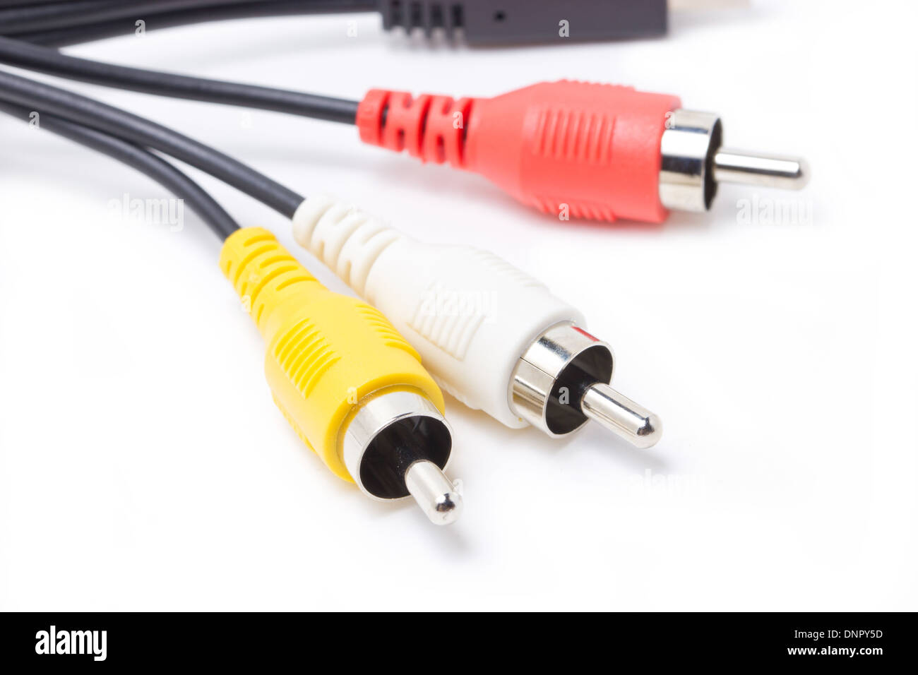 AV cable isolated on white background Stock Photo - Alamy