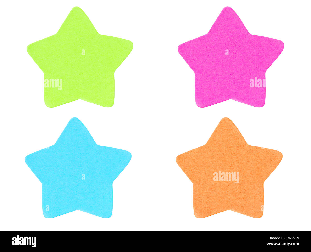 Green star shape sticky note isolated on white background Stock Photo ...