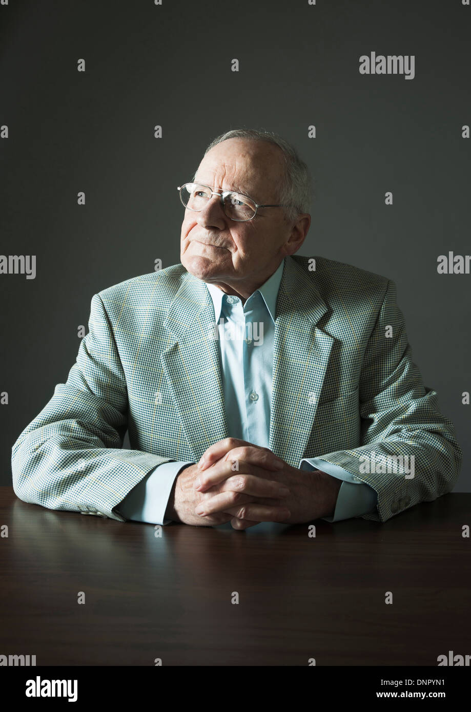 Portrait of Elderly Man in Studio Stock Photo - Alamy