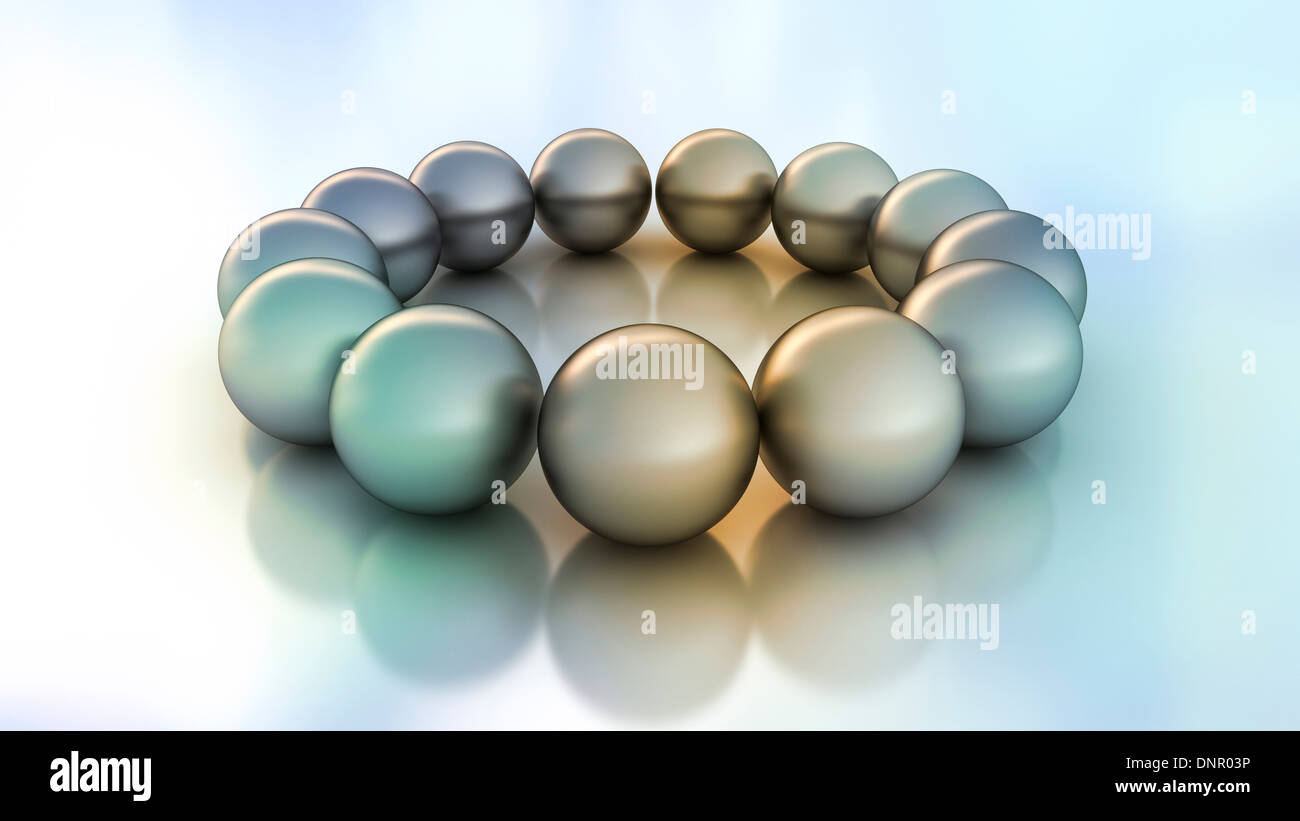 3D-Illustration of Spheres in Circle Stock Photo - Alamy