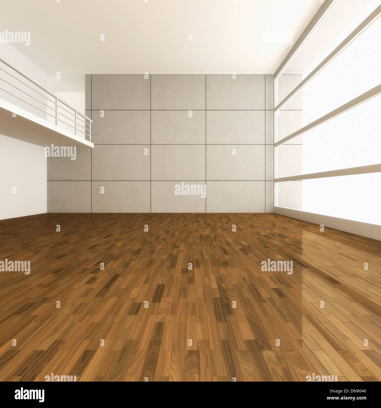 3D-Illustration of Empty Room with Gallery Stock Photo - Alamy
