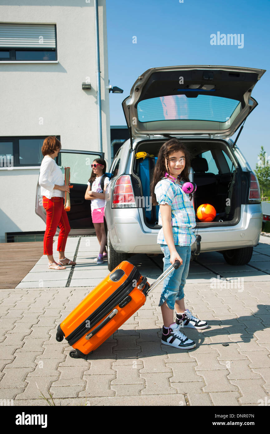 Family Loading Van with Luggage for Vacation, Mannheim, Baden ...