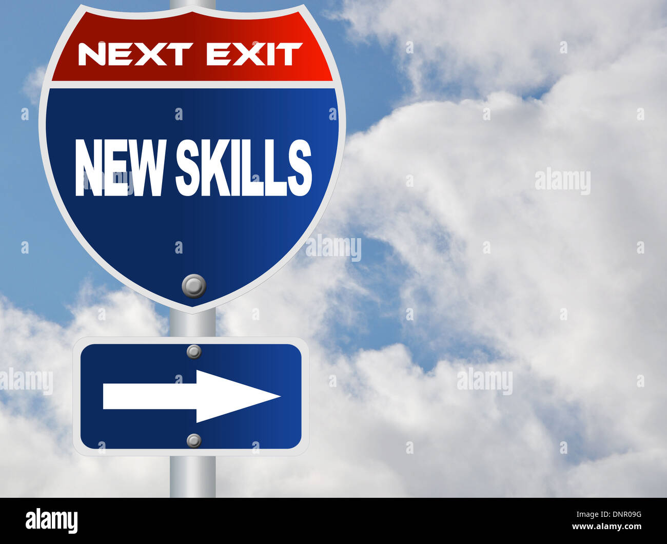 New skills road sign Stock Photo - Alamy