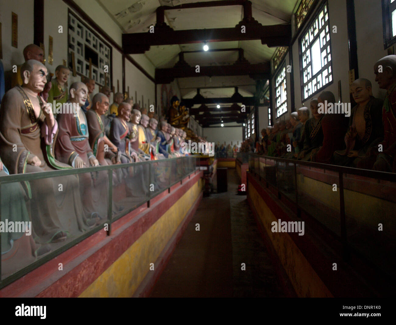 Wuyou Temple's Arhat Hall, which contains five hundred arhats, near ...