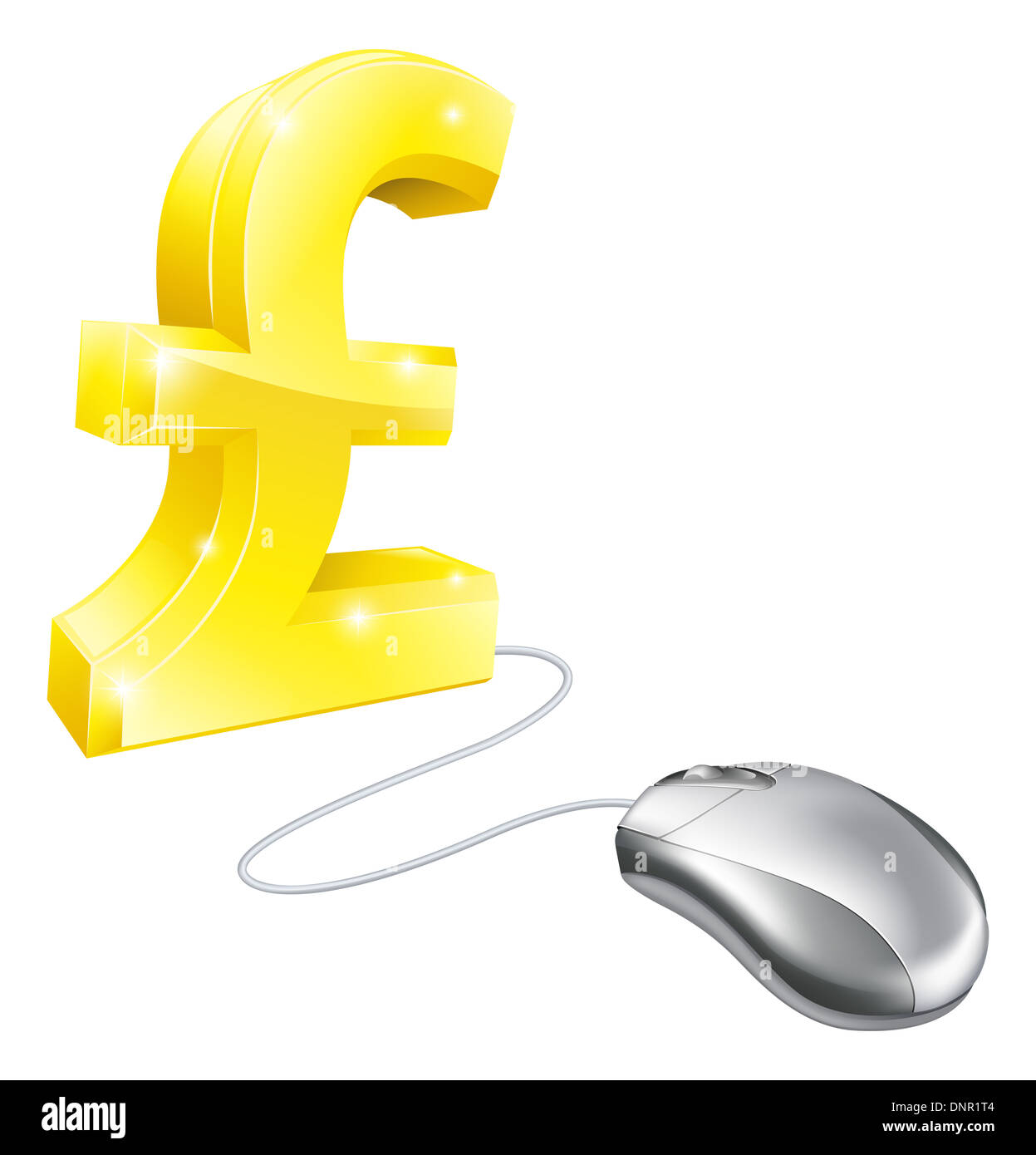 Computer mouse pound concept of computer mouse connected to a gold ...