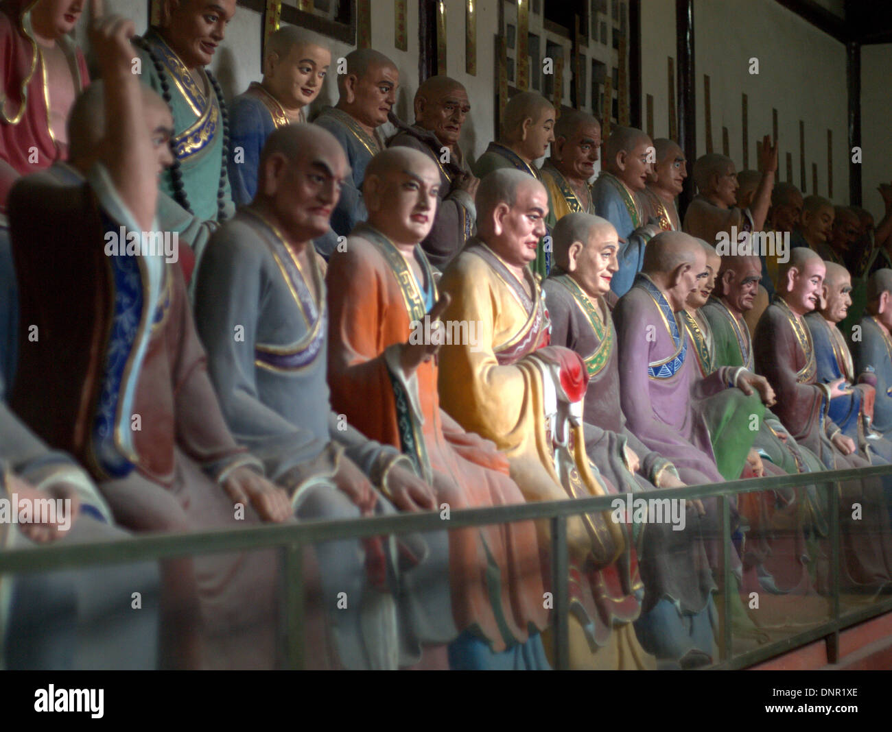 Wuyou Temple's Arhat Hall, which contains five hundred arhats, near ...