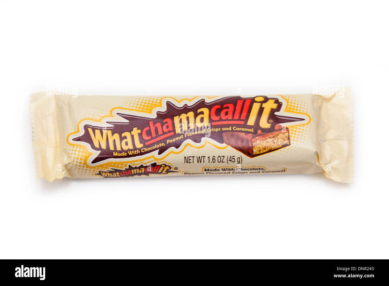 Whatchamacallit candy bar isolated on a white studio background Stock ...
