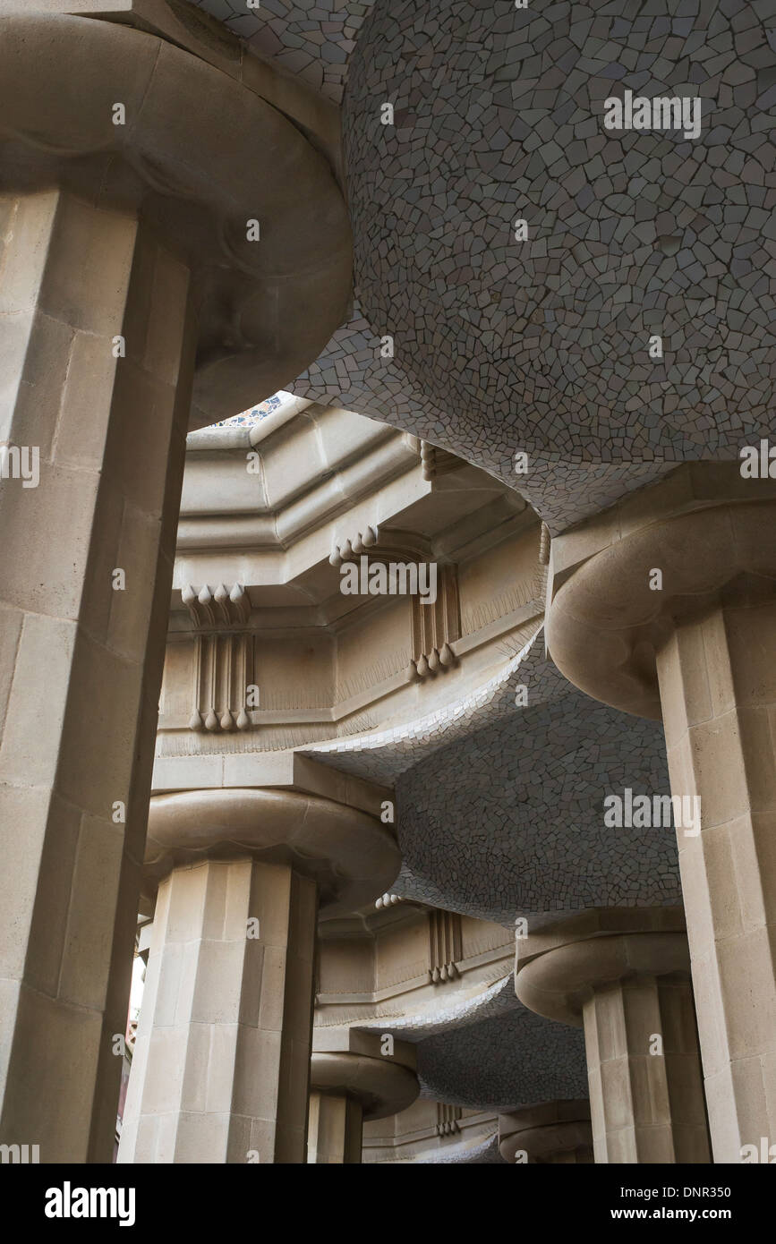 Columns in Park Guell Stock Photo - Alamy