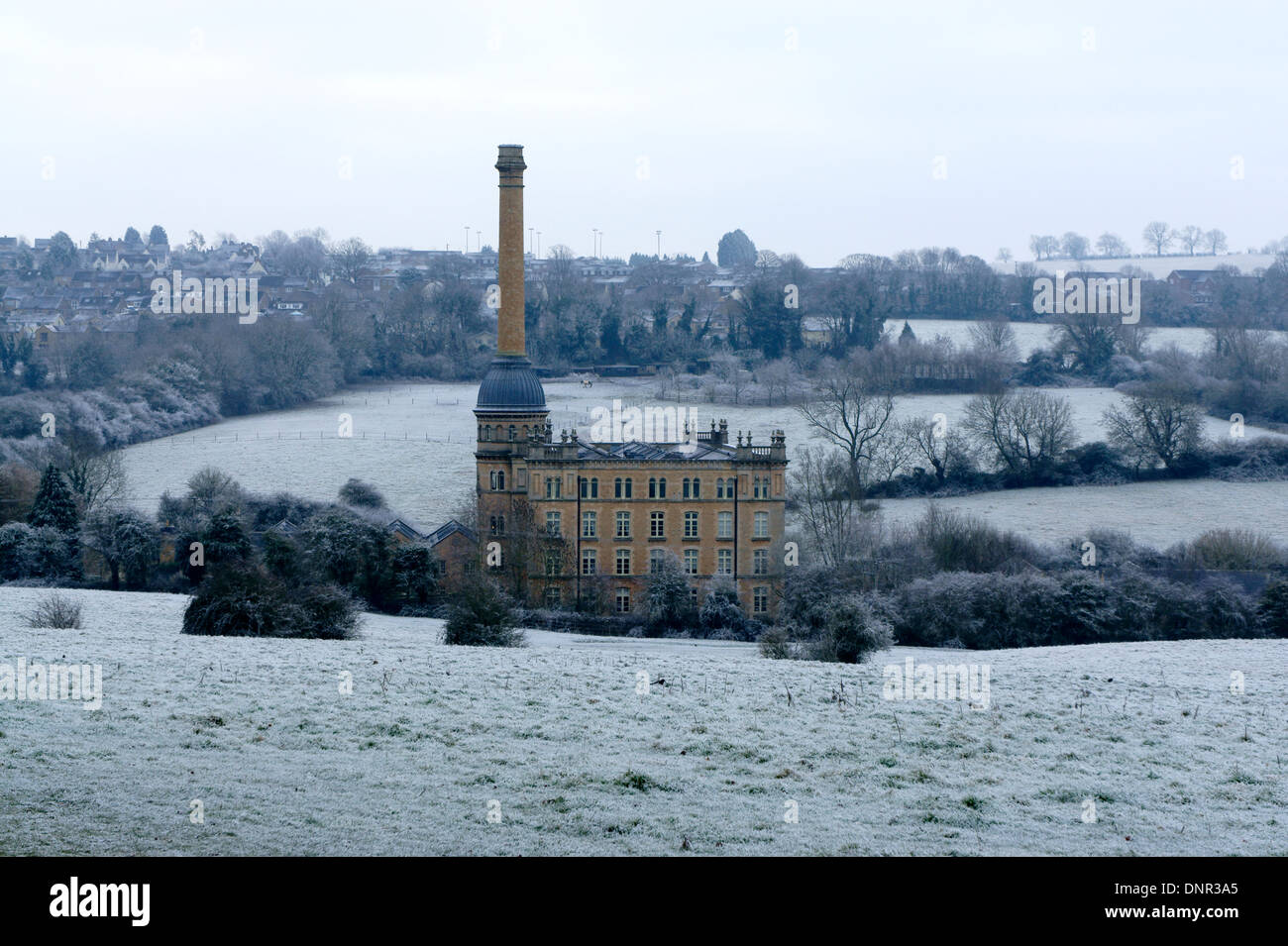 Bliss Mill at Chipping Norton in Oxfordshire on a cold frosty winters ...