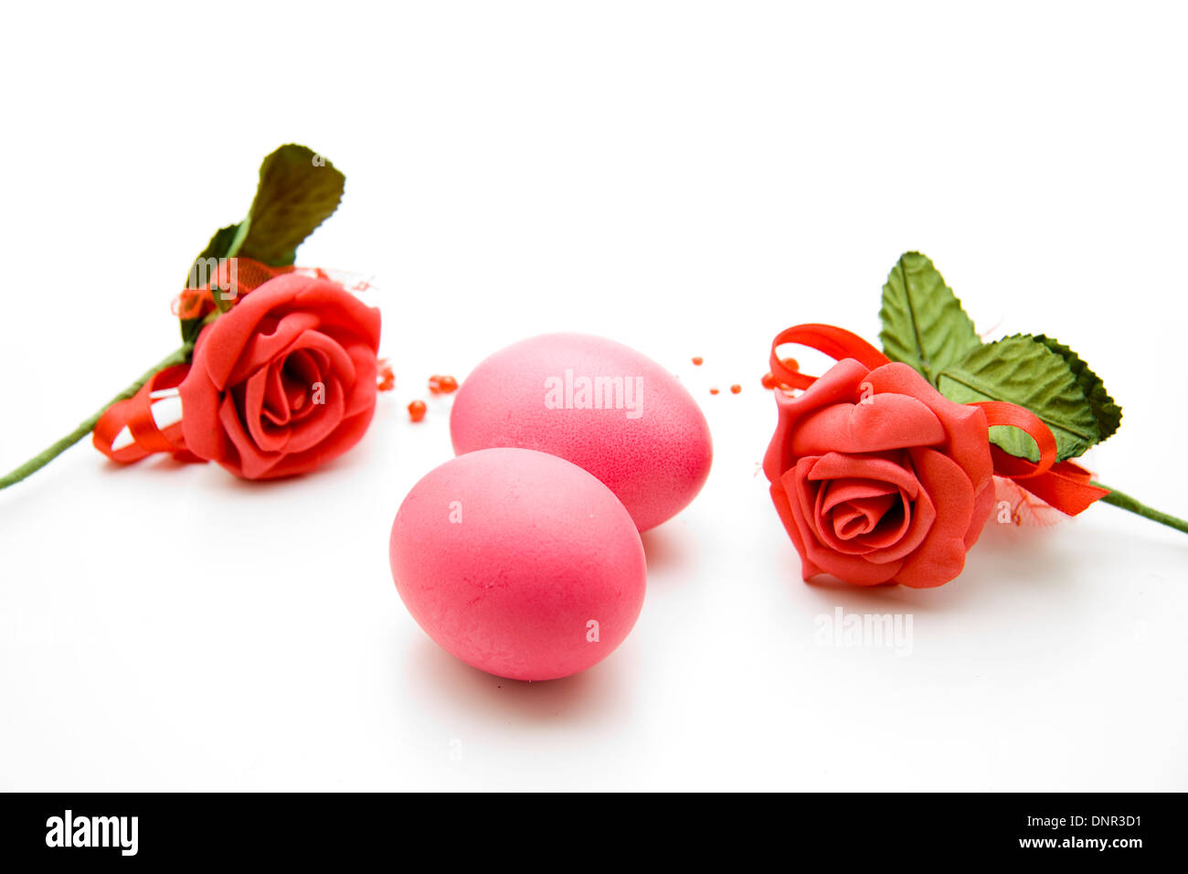 Fresh Easter eggs with roses Stock Photo - Alamy