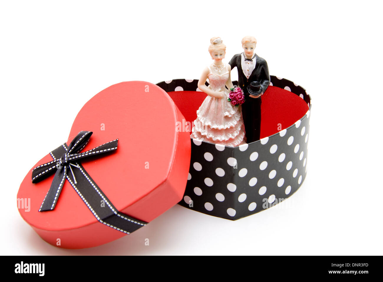 Bride pair with heart box Stock Photo - Alamy