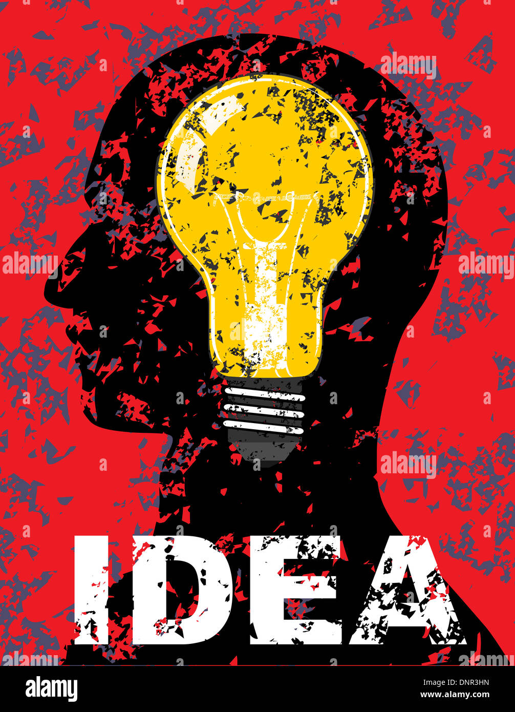 Bulb idea poster Stock Photo - Alamy