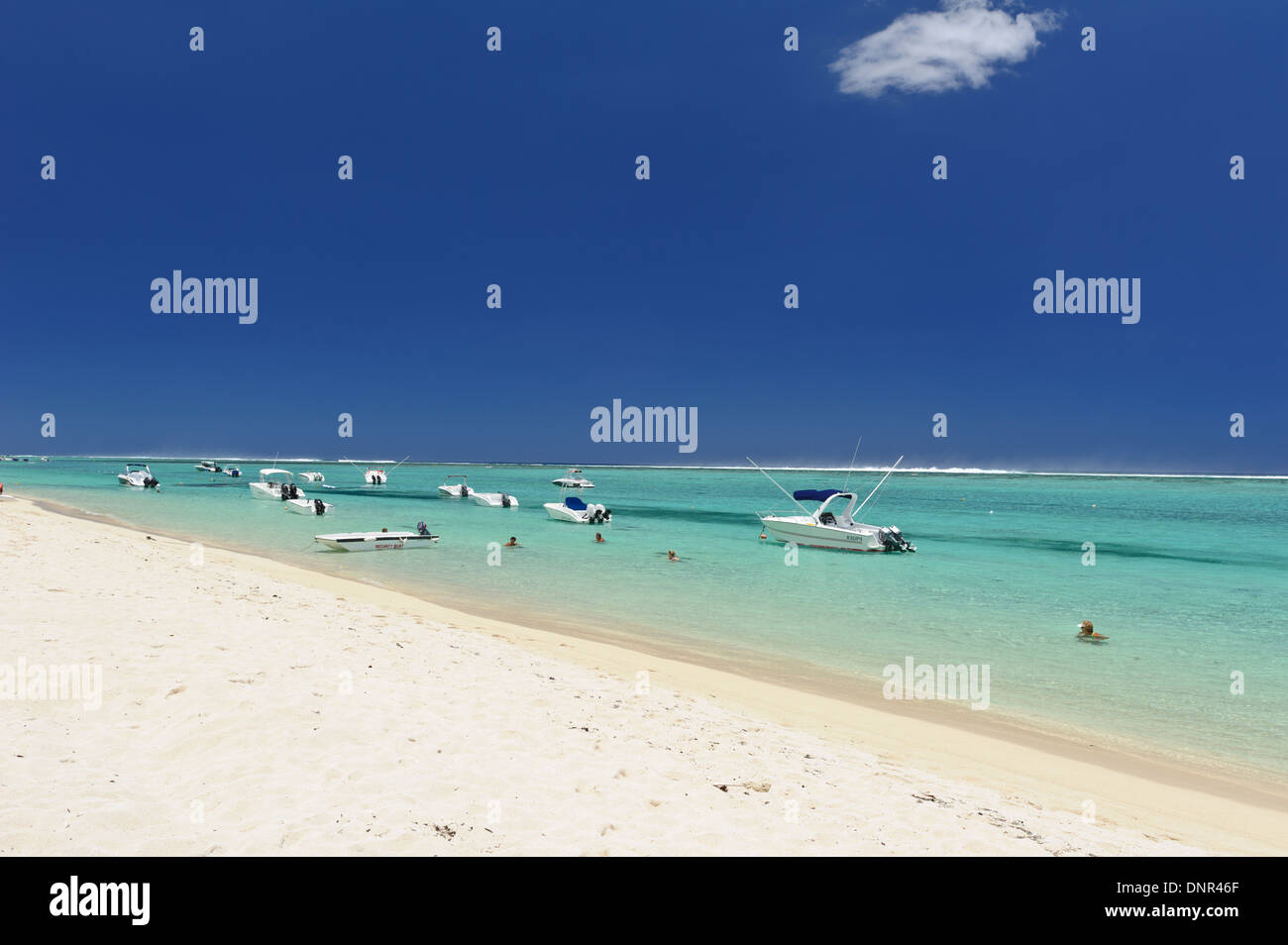 Sandy beach and turquoise water of Mauritius Stock Photo - Alamy