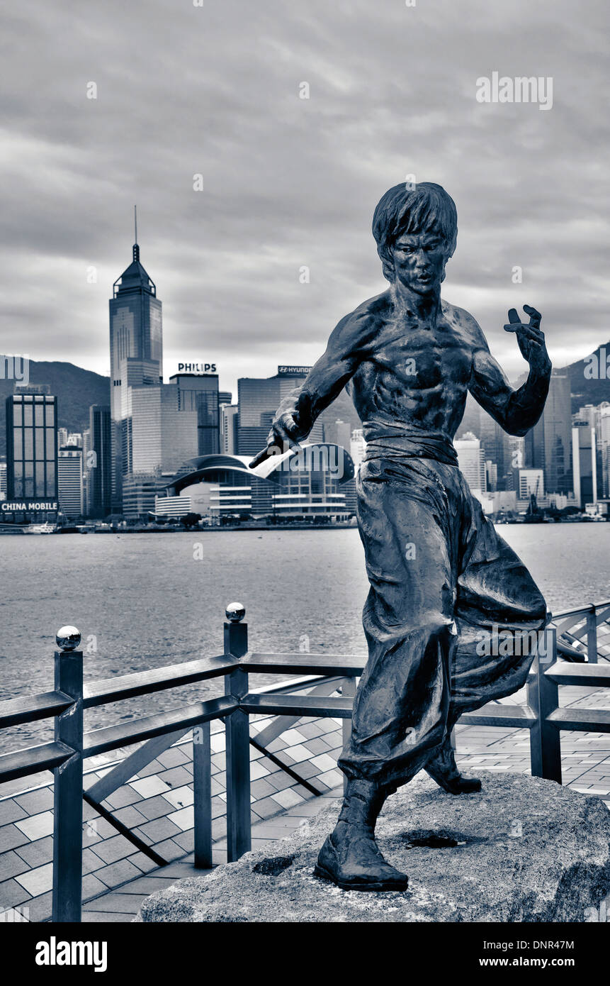 Bruce Lee statue on Avenue of the Stars, Hong Kong, China, Asia Stock ...