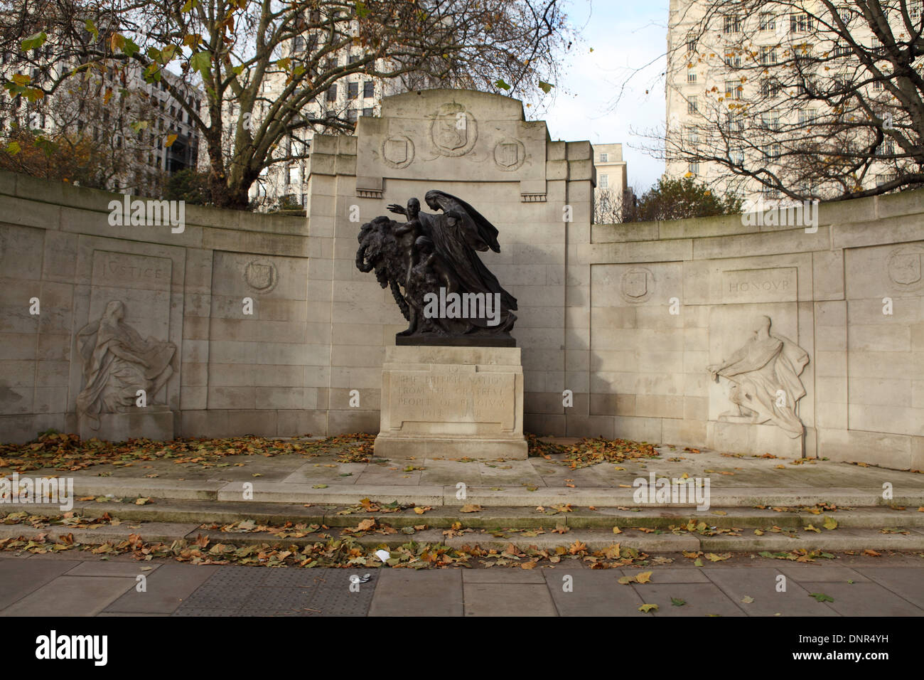 The Anglo-Belgian Memorial on the Embankment in London, England Stock ...