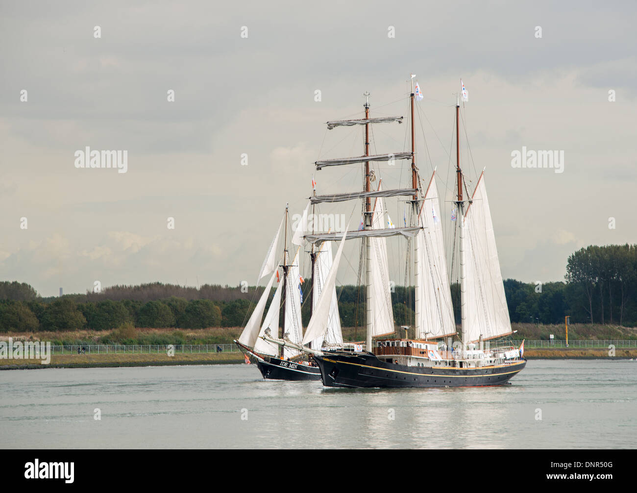 The ship Flying dutchman sails out of the Rotterdam harbor,on October ...